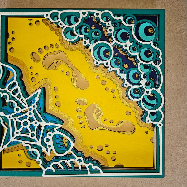 Footprints in the Sand 3D Svg Mandala Files, Multilayer Panel for Laser ...
