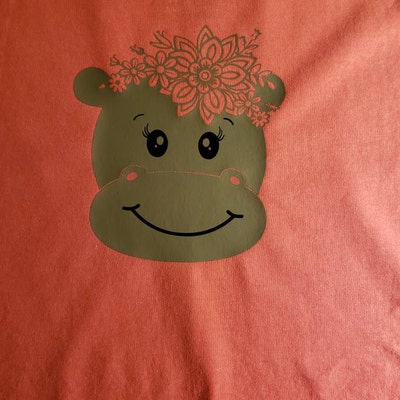 Floral Hippo SVG DXF Png Girl Hippo Face SVG Hippo With - Etsy
