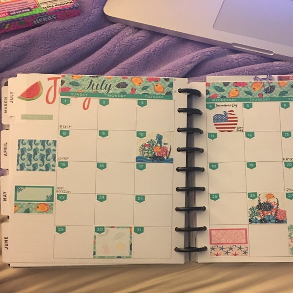 Happy Planner July Kit, July Monthly Spread, Happy Planner July ...