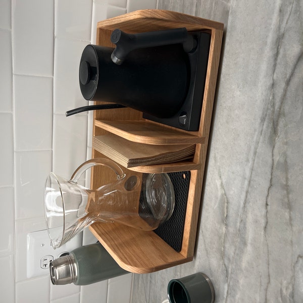 Handmade Wooden Pour Over Coffee Station: Minimalist Coffee Caddy, 2 ...