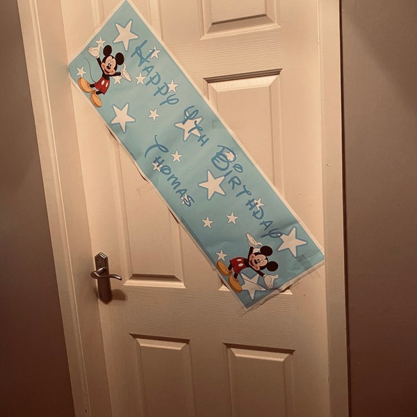 2 X Personalised Disney Frozen Elsa Birthday Banner Celebrate Boy or ...