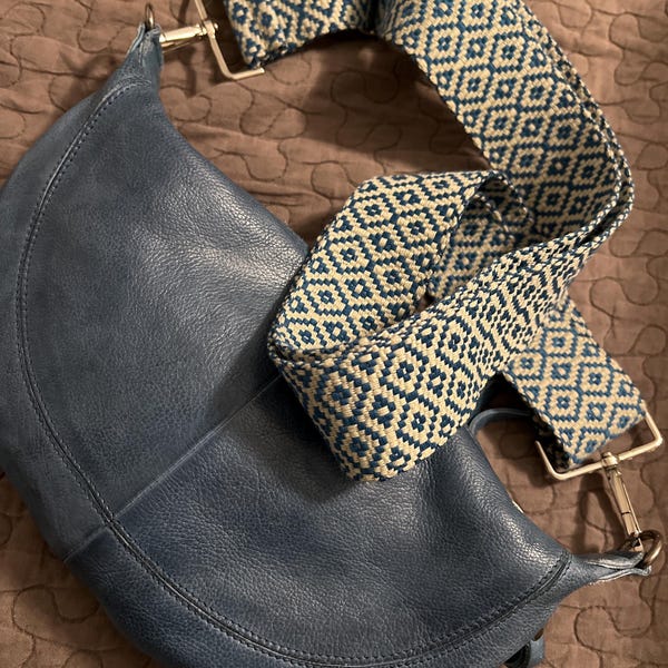 Slim Retro Purse Strap, Geometric Pattern, Replacement Crossbody Strap - Etsy