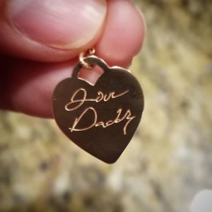 Actual Handwriting Heart Necklace Personalized Signature - Etsy