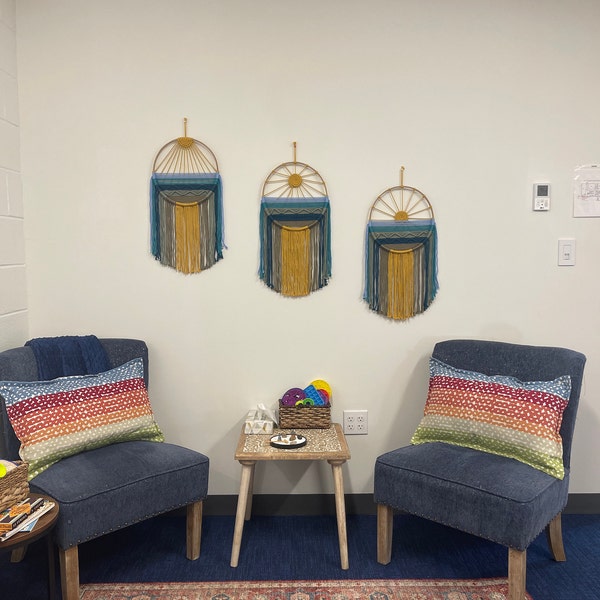 Modern Macrame Sunrise Sunset Wall Art, Minimalist Boho Sun Sunshine ...