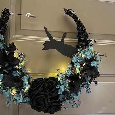 Evil Mistress Wreath. Dark Witch Moon Wreath. Halloween Door - Etsy