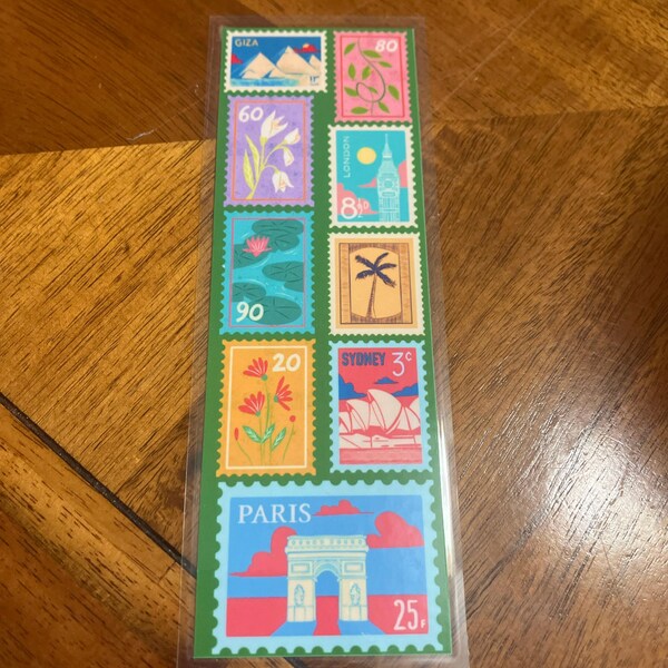 Vintage Nature Stamp Bookmark Flower Autumn Garden Butterfly Travel ...