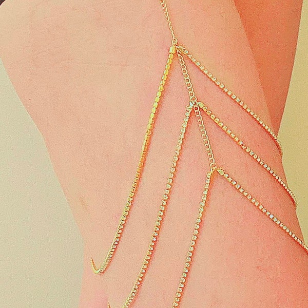 Curb Chain Body Chain, Bikini Body Jewelry, Layered Body Chain, Beach ...