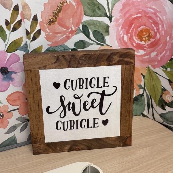 Cubicle Sweet Cubicle Sign, Office Desk Decor, Funny Office Space Sign ...