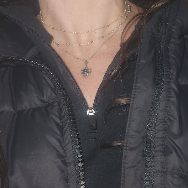 14K Gold Glitter Chain Y Drop Necklace, Flat Link Chain Y-drop Chain ...