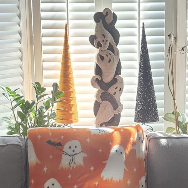 Handmade Fabric Halloween Cone Tree: Elegant Holiday Decor, (sold ...