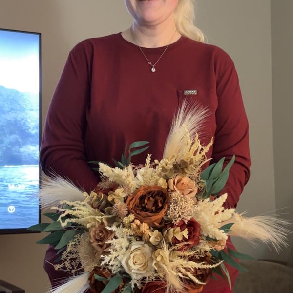 Wedding Bouquet, Dusty Rose, Blush Pink, White Cream, Rose Peonies ...
