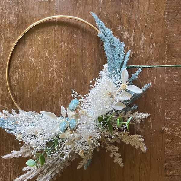 Hoop Dried Flowers Cake Topper - Sage| Beige Dried Flowers Cake Topper ...