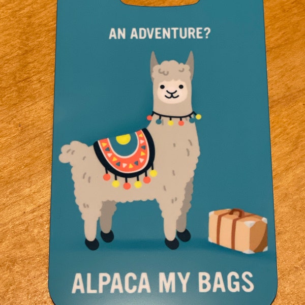 Personalized Metal Alpaca Luggage Tag - Etsy