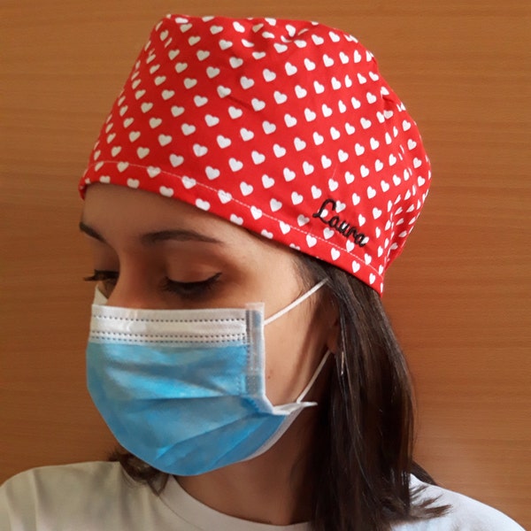Surgical Cap Love Heart, Scrub Hat for Women, Surgical Hat, Nursing ...