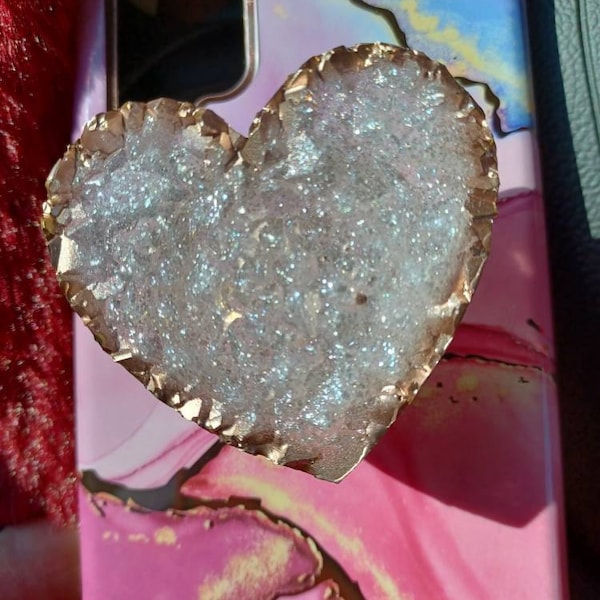 Resin Geode Phone Grip, Phone Accessories, Druzy Phone Grip, Geode ...