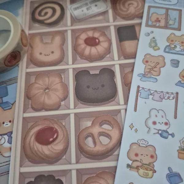 Butter Cookies Sticker Sheet • Hand Drawn Animal Food Stickers - Etsy