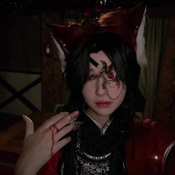 Gothic Pentagram Cat Ears Cosplay Ears Accessories Made of Faux Fur MTO ...