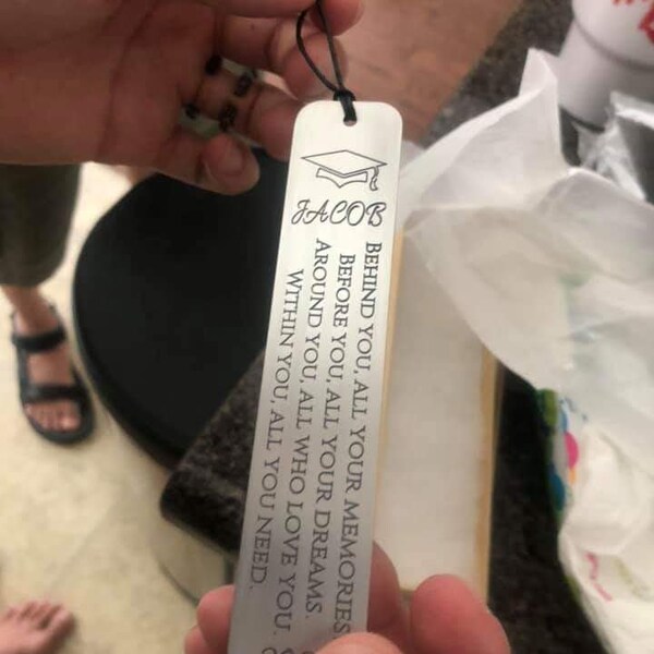 Graduation Bookmark, Engraved Aluminum Bookmark, Inspirational Quote ...