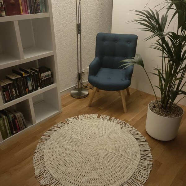 Cream Round Rug, Many Colors, Boho Living Room Rug, Circular Boho Rug ...