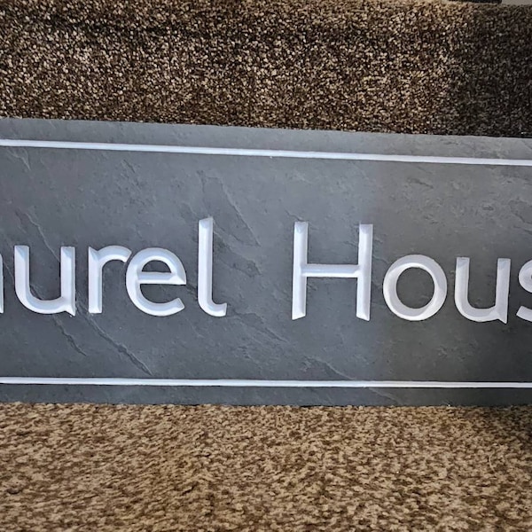 Quality Deep Engraved Slate House Sign With Your Name or Number or Both ...