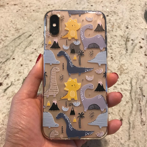 Dinosaur iPhone Case Kawaii Cute iPhone XR Xs 8 7 Girl Funny Case for ...