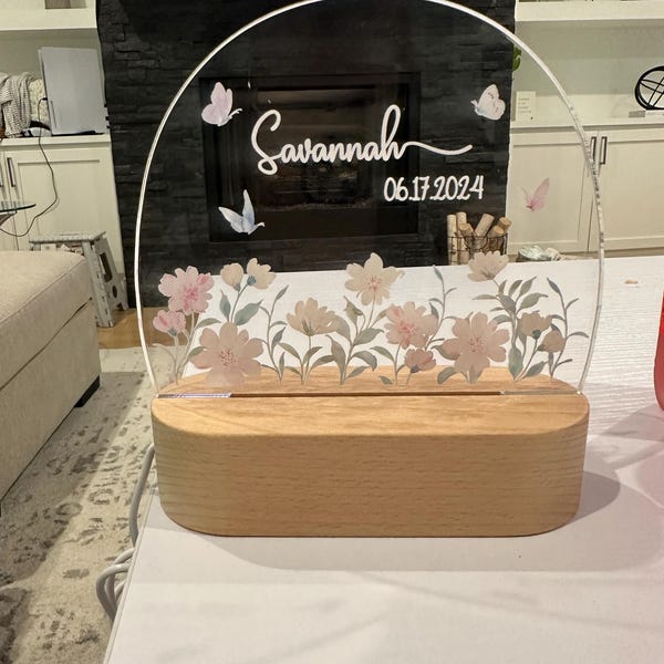 Custom Acrylic Vinyl Record Night Light,song With Photo Acrylic Plaque ...