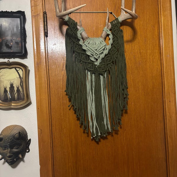 The Antlers - Macrame Deer Antlers, Wall Hanging, Boho, Cottage Core ...