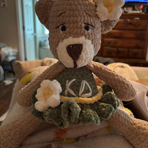 Plush Bear in Dress With Flowers Crochet Pattern - Amigurumi Pattern ...