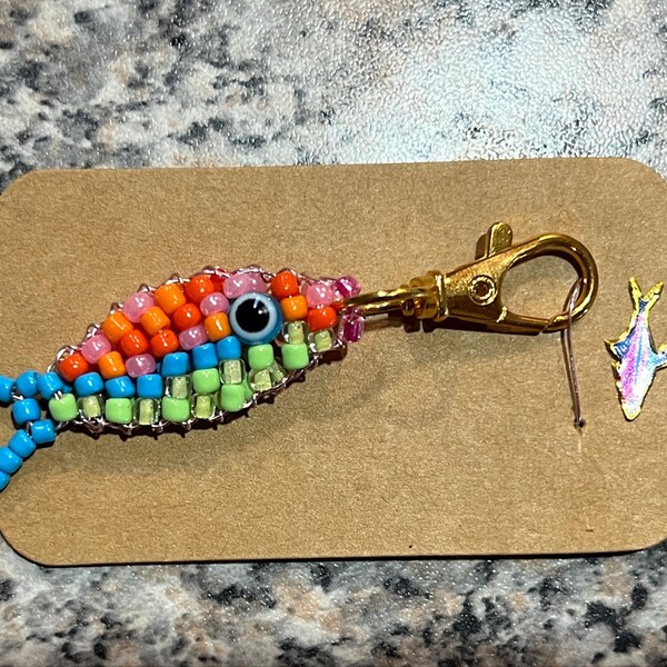 Beaded Fish Keychain and Purse Charm: Customizable - Etsy