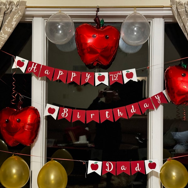 Apple Birthday Banner, Apple Banner, Apple Birthday Decoration, Apple ...