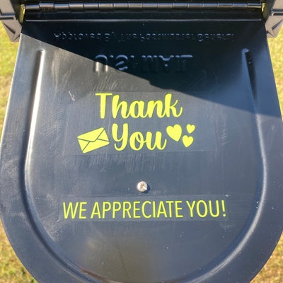 Mailbox Thank You Decal, Mail Carrier Thank You, Mailbox Door Decal ...
