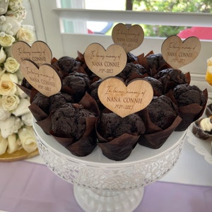 Funeral Cupcake Toppers, Celebration of Life Wooden Toppers, in Loving ...