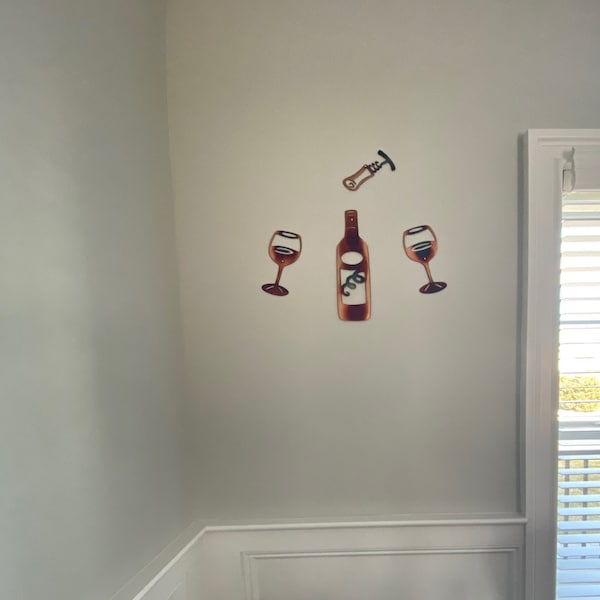 Wine Decorative Set Home Decor Metal Wall Art - Etsy