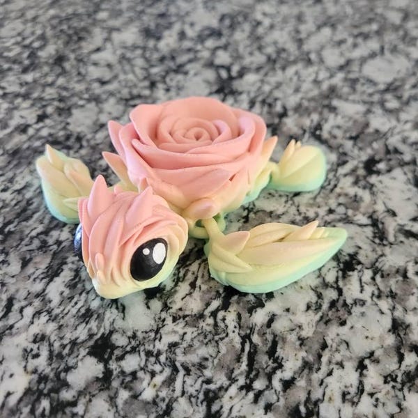 Roseurtle, Rose Turtle, STL Print Files, Articulating Flexi Wiggle Pet ...