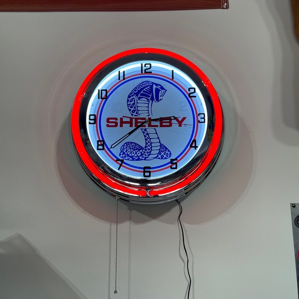 Officially Licensed Shelby Neon Clock, Ford Shelby Cobra 19" Neon Sign ...