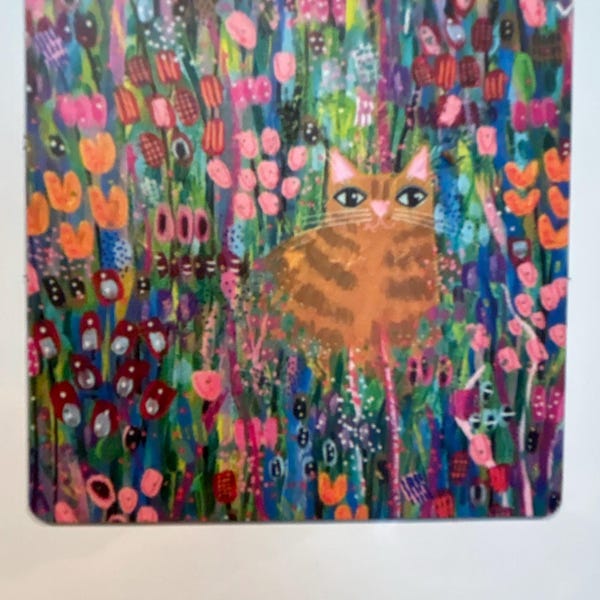 Cat LADY Magnet 3” X 3” - by Jenny Elkins - Cat Lover - Cat Lady - Blue ...