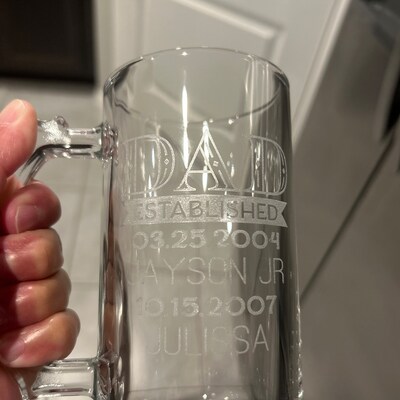 Personalized Dad Beer Mug With dad Established Engraving - Etsy