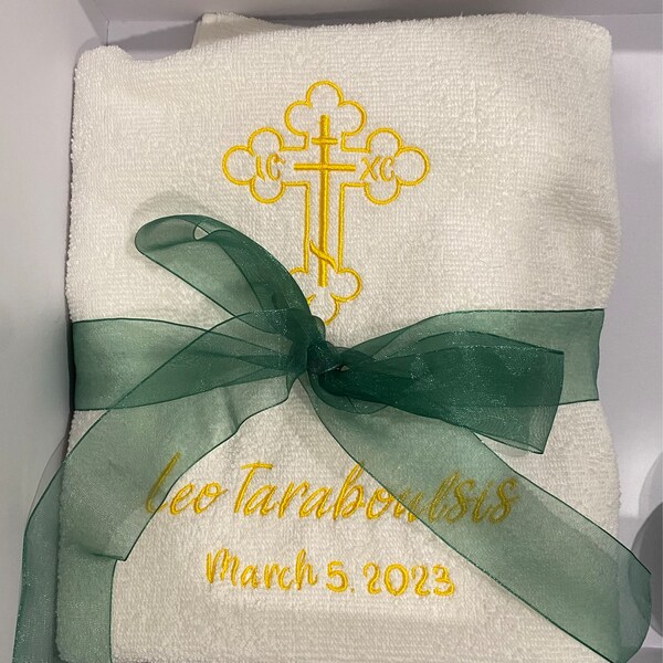 VINTAGE Hand-embroidered Orthodox Cross Cloth Basket Cover Christian ...