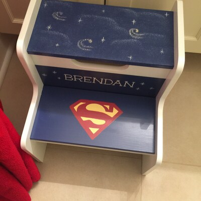 Kids 2 Step Stool Transportation Hand Painted Boys Step - Etsy