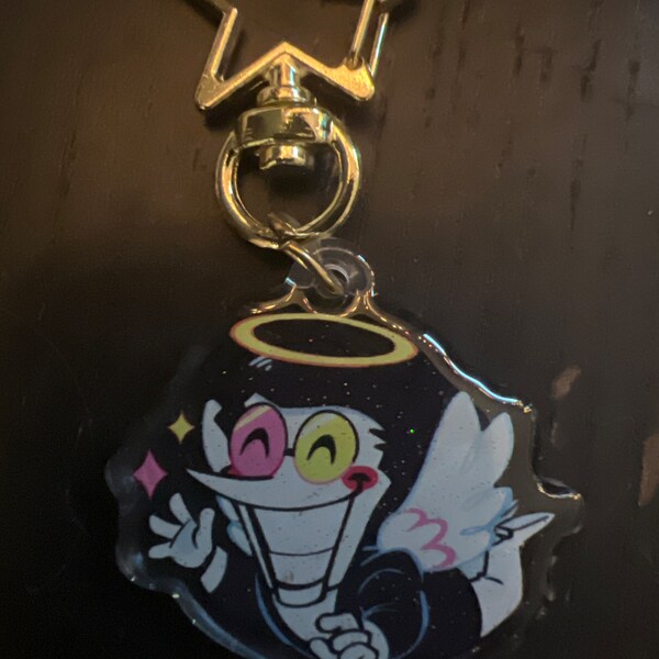 Spamton Deltarune Angel Glitter Keychain - Epoxy Charm 1.5in. - Etsy Canada