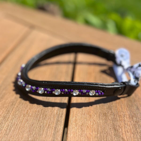 LARGE 2" Bridle Loop (double Bridle) Black Padded Leather Empty Channel ...