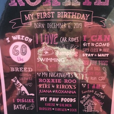 Dog Birthday Chalkboard Sign First Puppy Birthday Banner 1st - Etsy