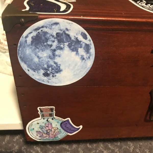 Moon Sticker | Full Moon Vinyl Sticker for Laptop | Car Decal Full Moon ...