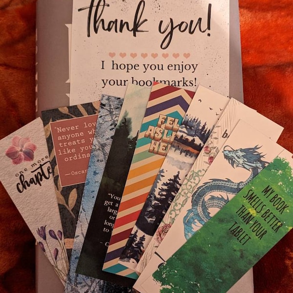 Random Bookmark Grab Bag, 9 Random Pretty Handmade Bookmarks, Reader ...