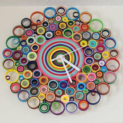 Wall Clock, Paper Clock, Colorful Clock, First Anniversary Gift, Paper ...