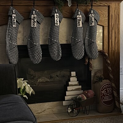 Personalized Christmas Stocking Tag, Stocking Tag With Beads, Country ...