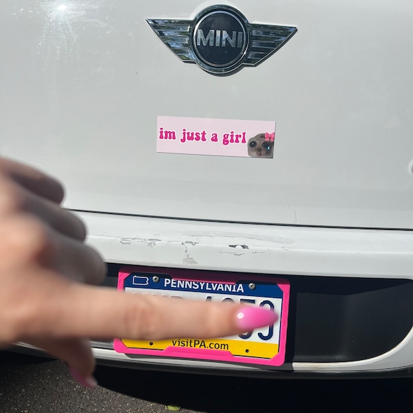 Im Just a Girl | Bumper Sticker AND Magnet | Funny Meme Sticker | 8.7 ...