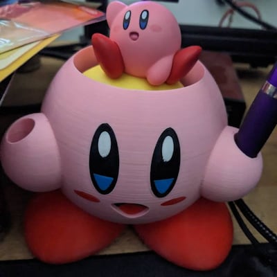 Kirby Inspired Pen Holder, Video Game Inspired Utensil Holder, Gift for ...