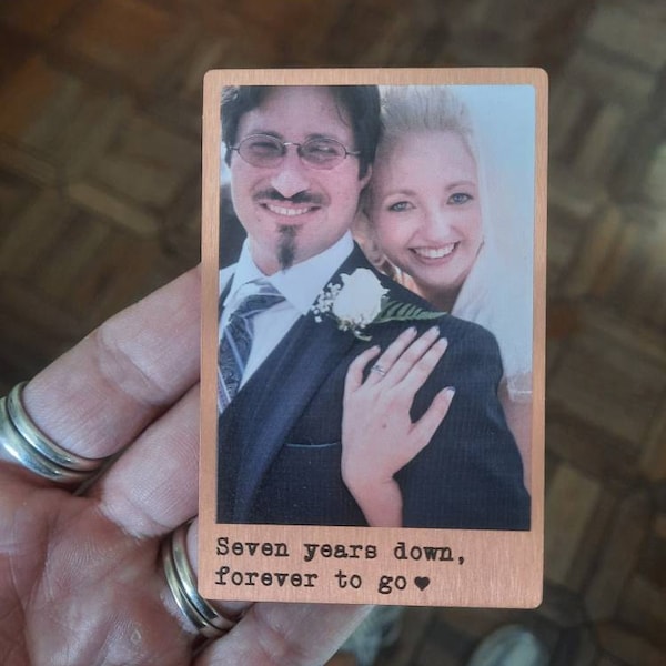 Personalised Solid Copper Wallet Photo Card, Wallet Insert, Wallet Card ...