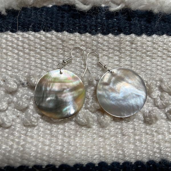 Real Natural Shiny Abalone Shell Seashell Mother of Pearl Disk Ocean ...